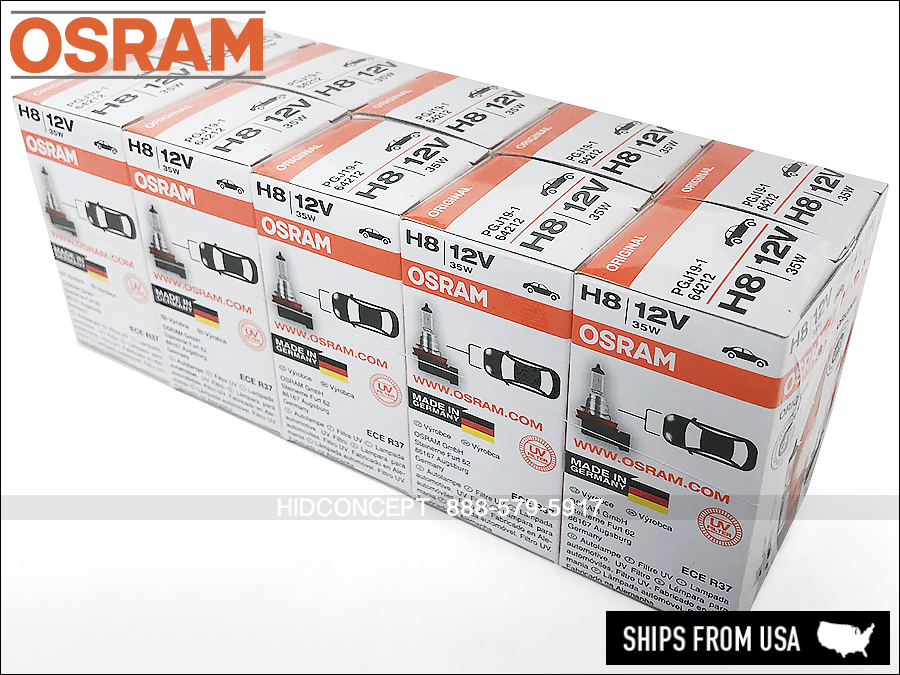 10-PACK Lot H8 OSRAM Sylvania Original Standard 64212 Halogen Bulb 12V ...