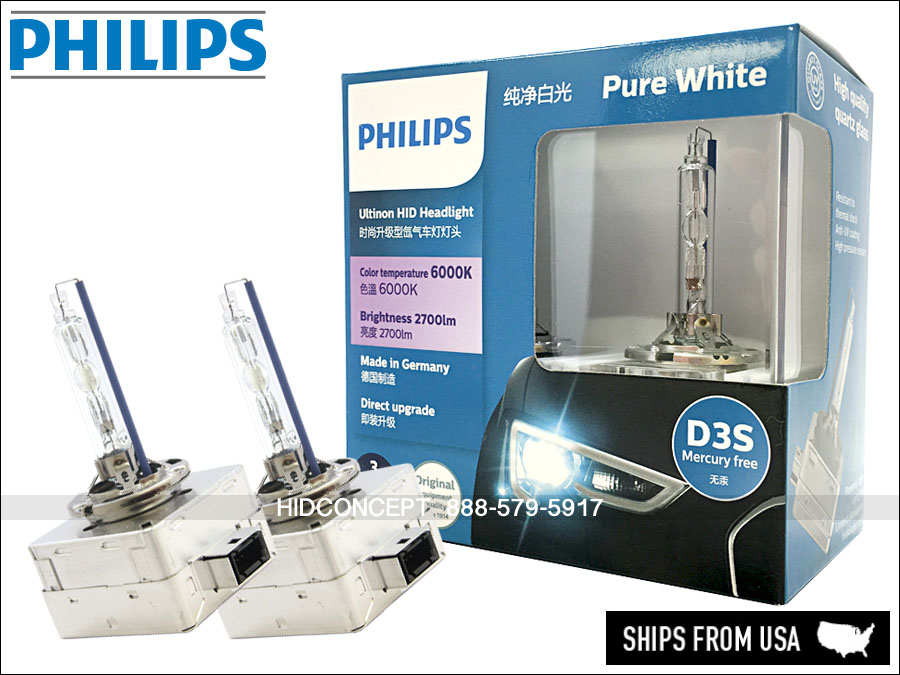 D3S PHILIPS 6000K D3S ULTINON HID XENON Headlight Bulbs Made in GERMANY ...